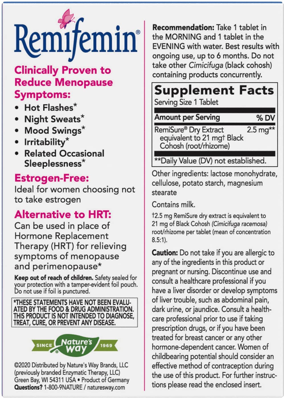 Remifemin For Menopause - The Top Supplements